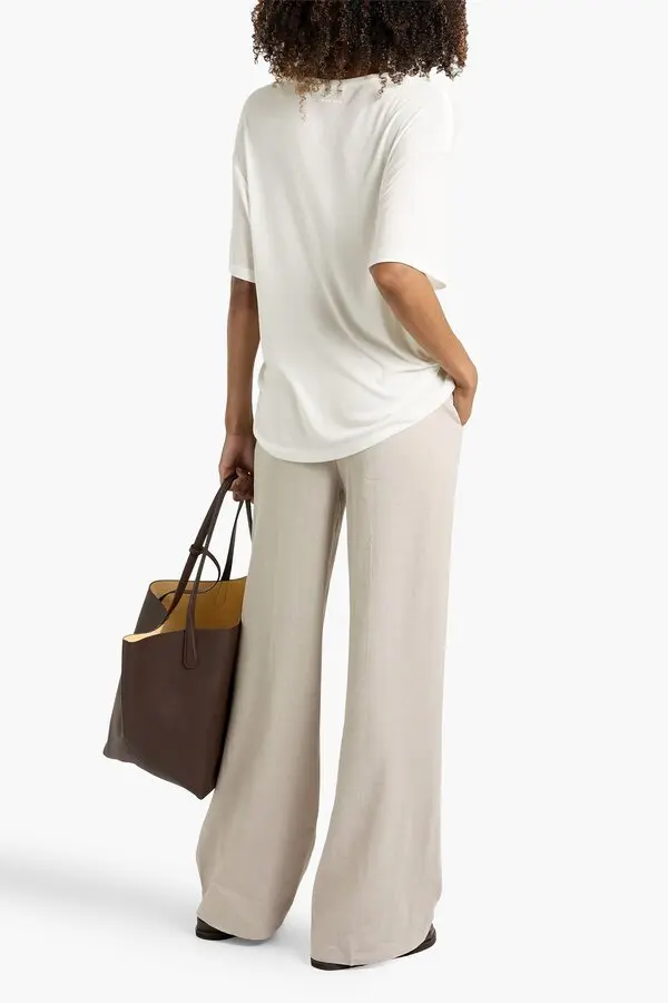 ANINE BING Kline Crepe Straight-leg Pants