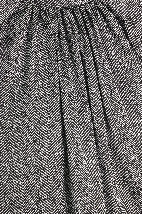 ANINE BING Rachel Herringbone Silkblend Satin Blouse