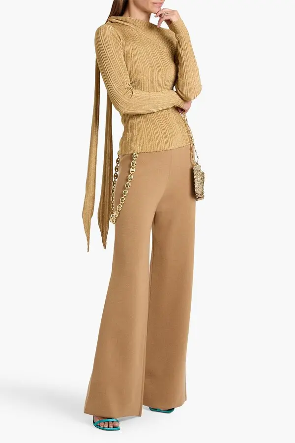 Rabanne Chainembellished Merino Woolblend Wideleg Pants