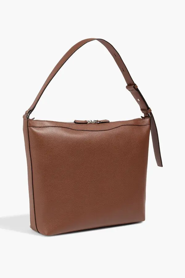 SERAPIAN Mosaico Pebbled Leather Shoulder Bag - Brown