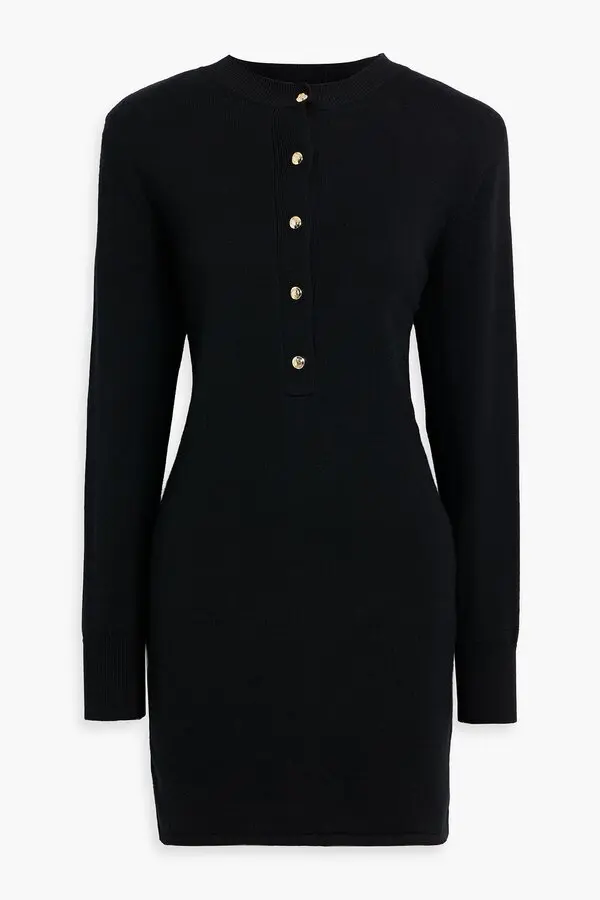 ANINE BING Guita Merino Wool And Cashmereblend Mini Dress - Black