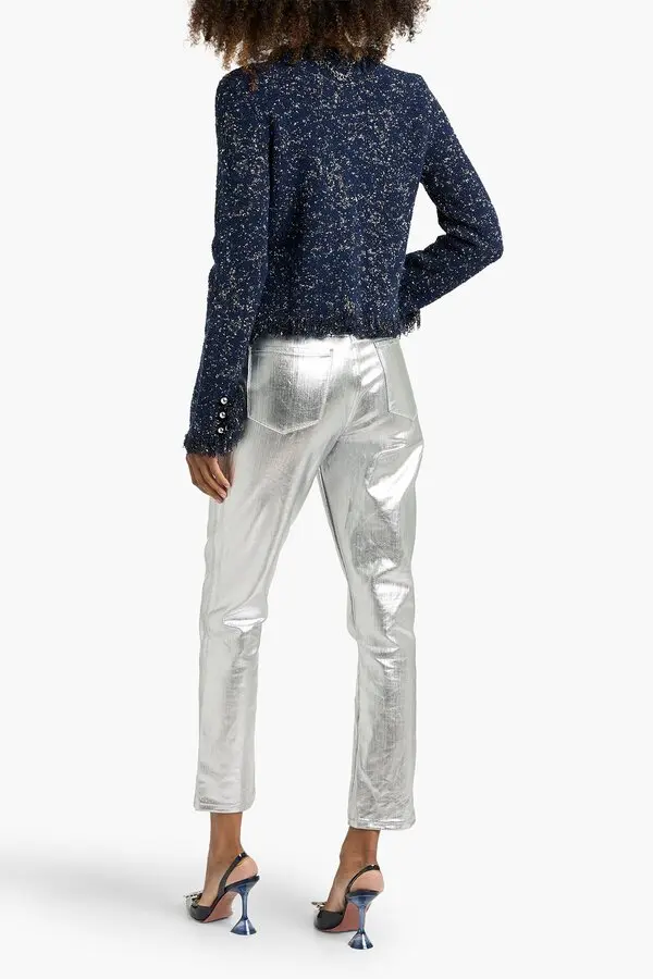 Rabanne Fringed Metallic Boucléknit Jacket