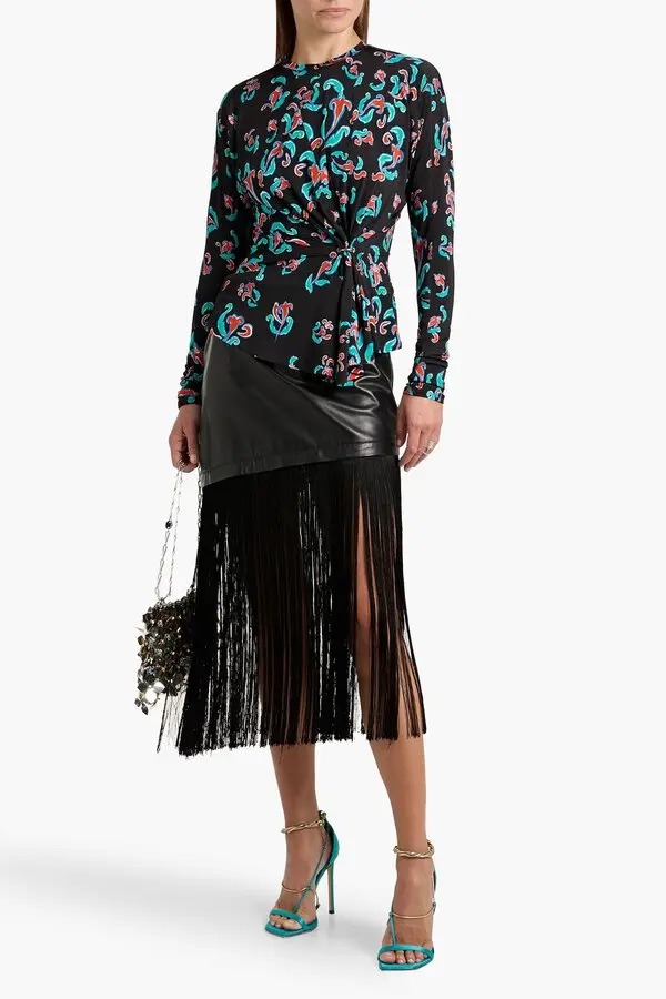 Rabanne Printed Stretchjersey Top