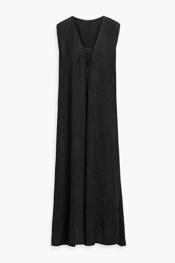 ANINE BING Constance Plissé Lyocellblend Maxi Dress