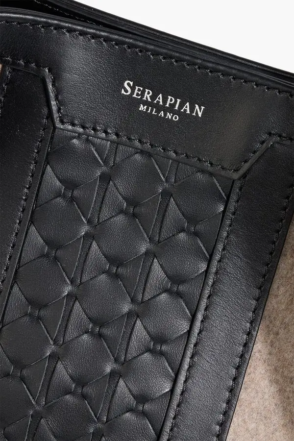 SERAPIAN Leather-trimmed Felt Tote
