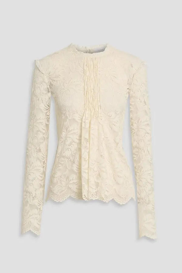 Rabanne Pintucked Lace Top