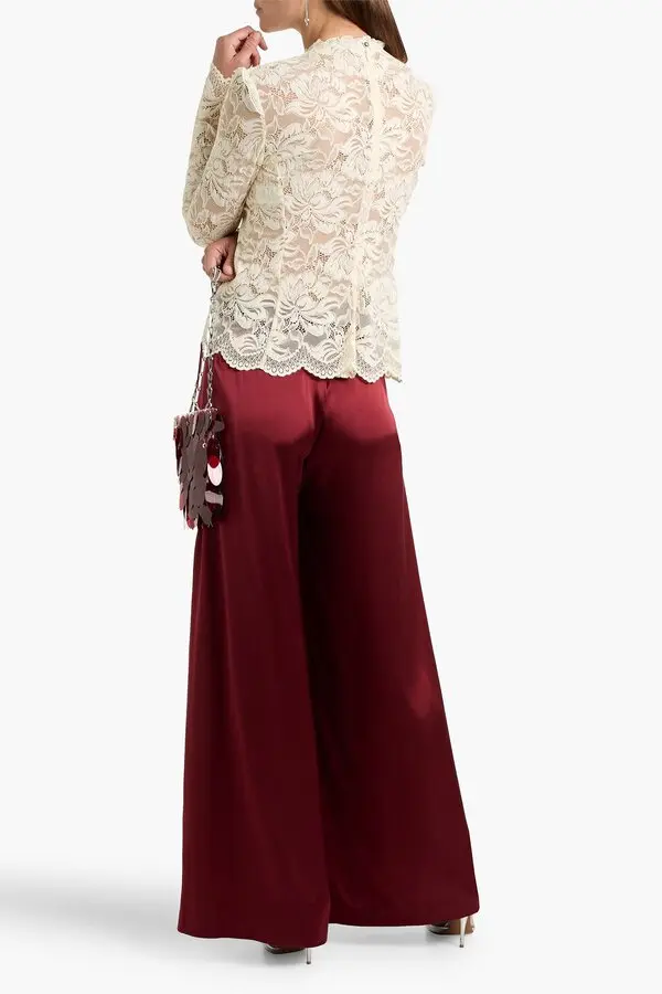 Rabanne Pintucked Lace Top
