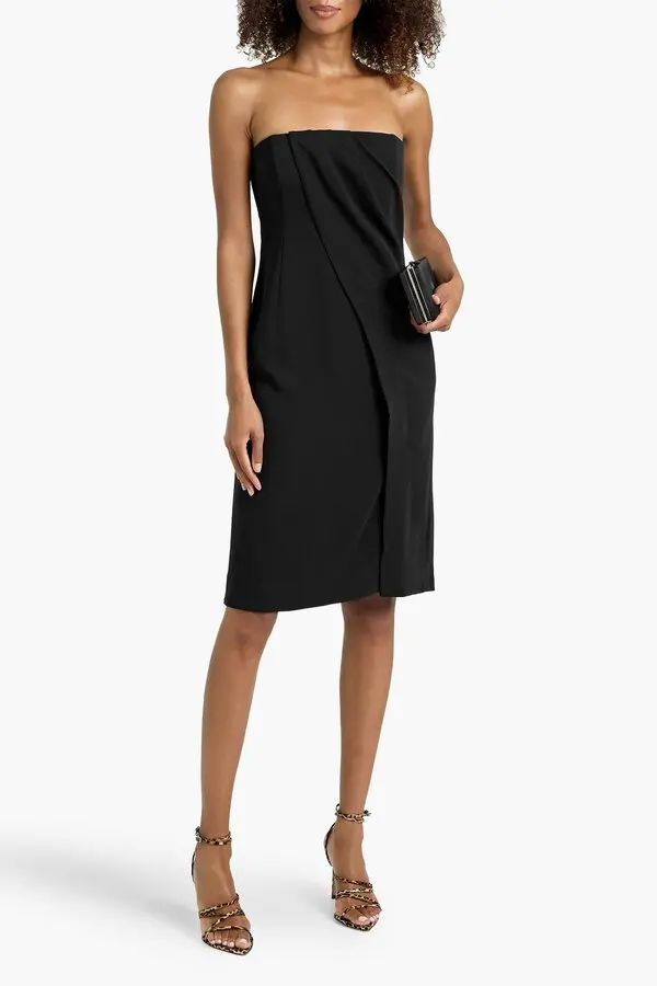ANINE BING Halle Strapless Crepe Midi Dress
