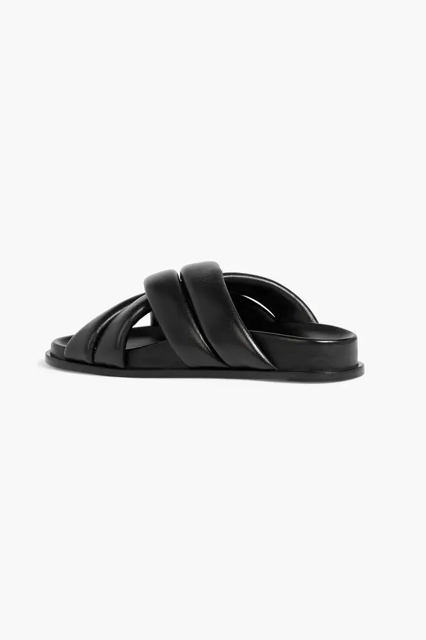 ANINE BING Lizzie Quilted Leather Sandals - Black
