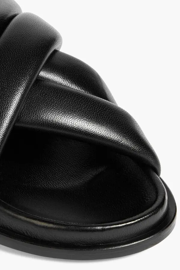 ANINE BING Lizzie Quilted Leather Sandals - Black