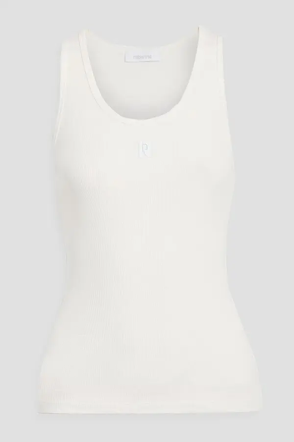 Rabanne Appliquéd Cottonblend Jersey Tank - Off-white