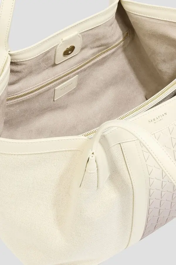 SERAPIAN Secret Leathertrimmed Canvas Tote