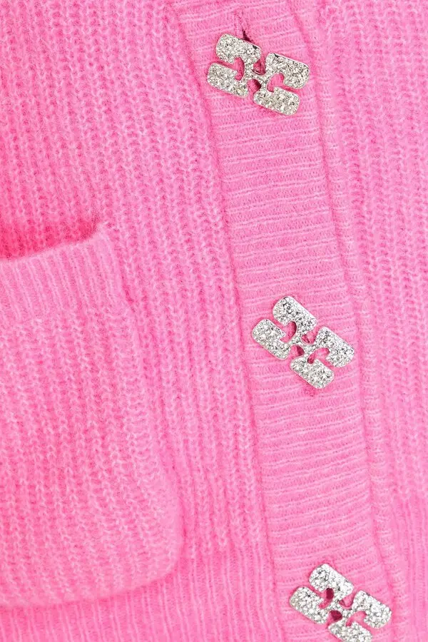 GANNI Ribbedknit Cardigan