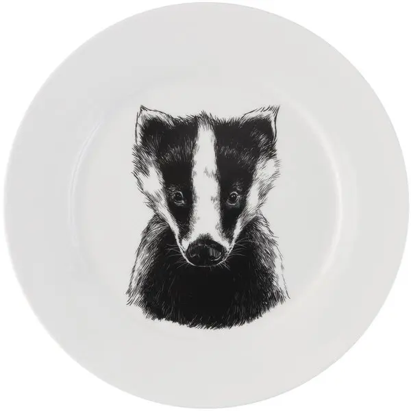 JIMBOBART British Wildlife Collection Badger Dinner Plate