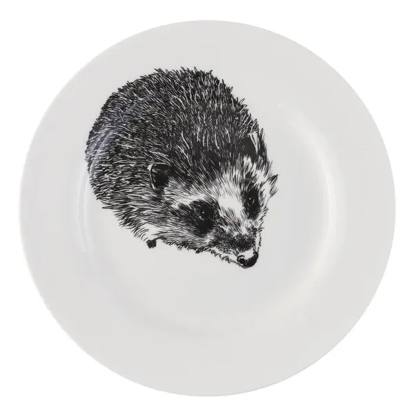 JIMBOBART British Wildlife Collection Hedgehog Side Plate - White
