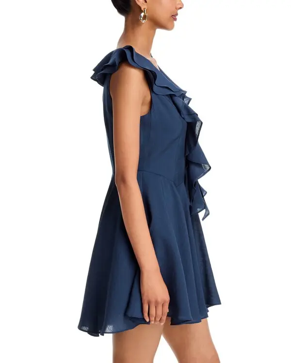 Aqua Flutter Sleeve Ruffle Mini Dress Exclusive