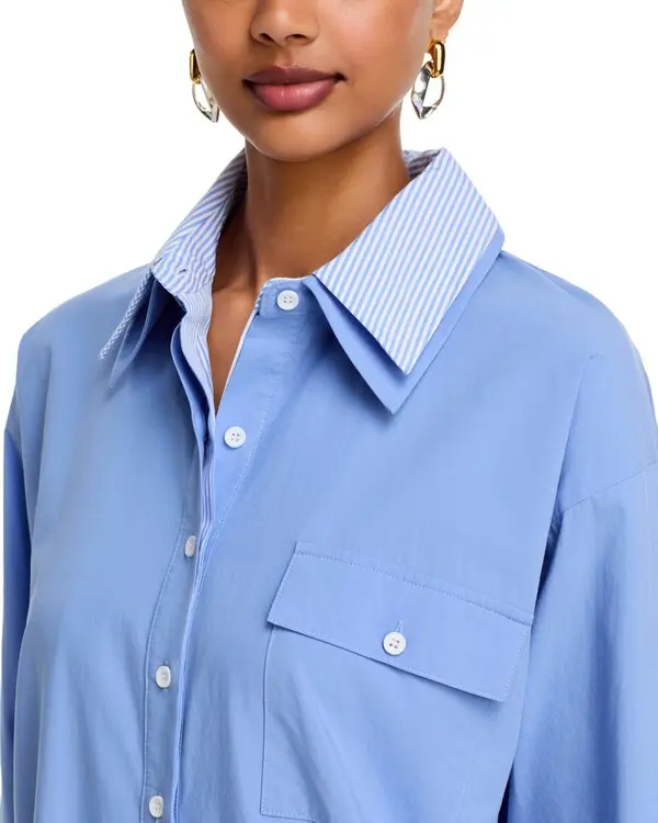 Aqua Double Layer Mini Shirt Dress