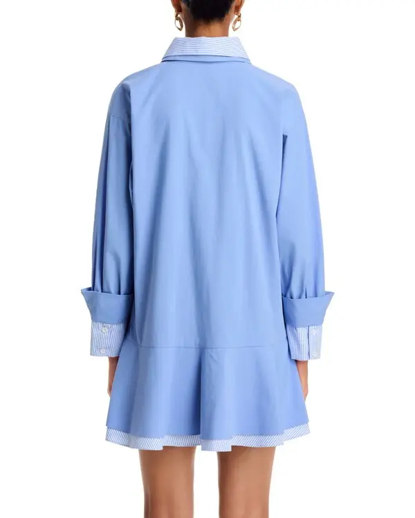 Aqua Double Layer Mini Shirt Dress