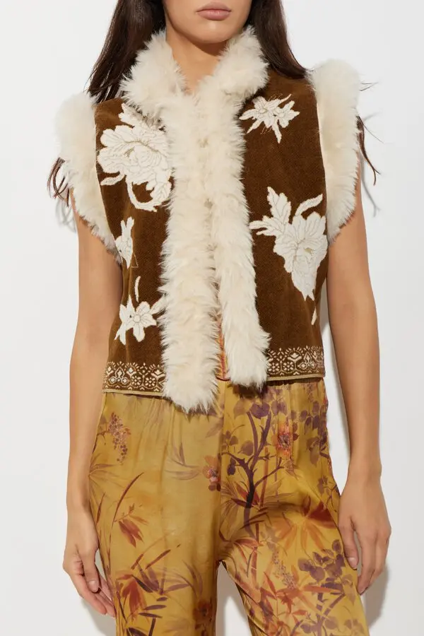 FORTE_FORTE Vest With A Botanical Motif