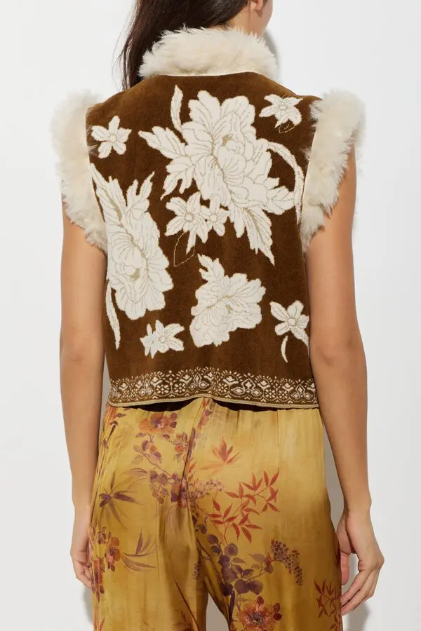 FORTE_FORTE Vest With A Botanical Motif