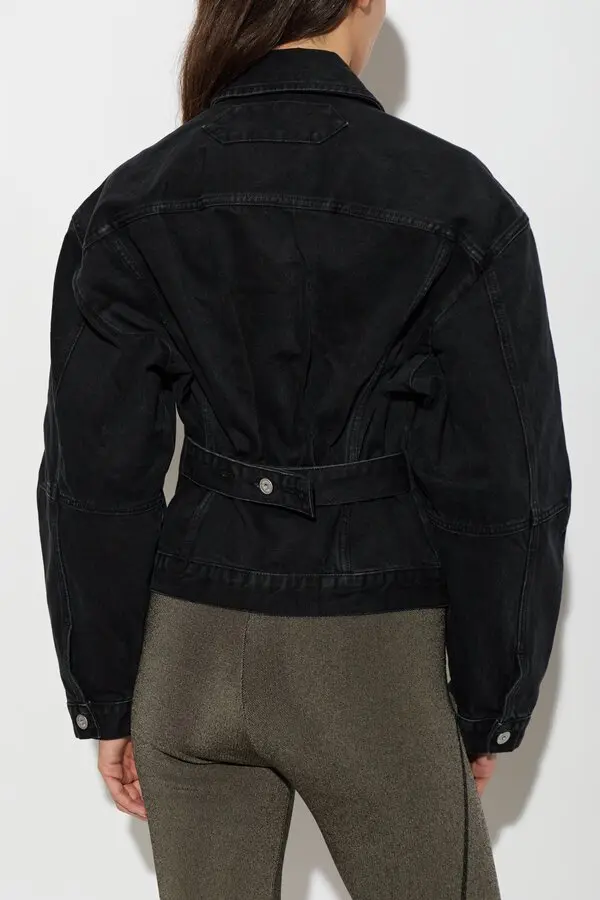 Jacquemus Cotton Denim Oversized Jacket With Belted Waist
