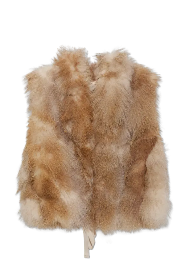 FORTE_FORTE Faux Fur Vest - Beige