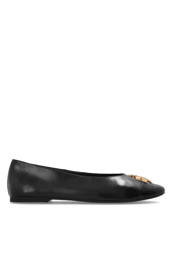 Tory Burch Charlie’ Leather Ballet Flats - Black