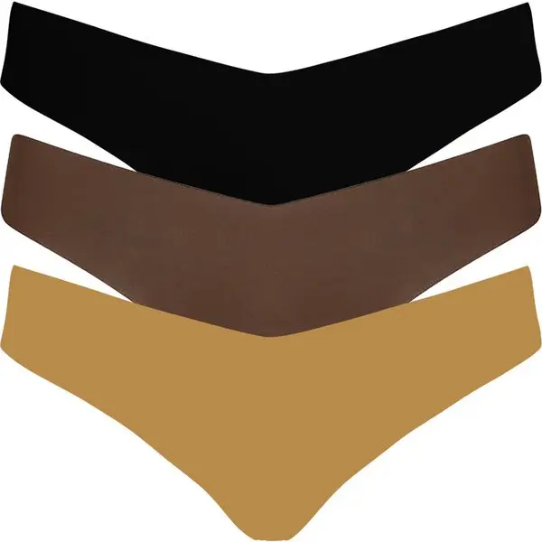 Commando Microfiber Assorted 3-pack Thongs - Multi Colored Or Pack