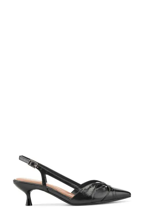 Easy Spirit Kaisley Pointed Toe Slingback Pump With Kitten Heel - Black