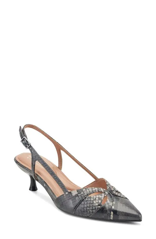 Easy Spirit Kaisley Pointed Toe Slingback Pump With Kitten Heel - Grey