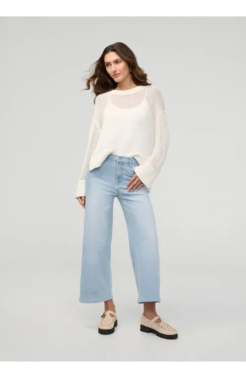 DUER Performance Denim High Rise Wide Leg Crop - Zephyr