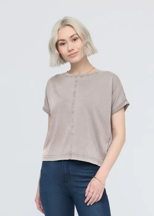 DUER Pure Pima Cotton Dolman Tee - Washed Stone