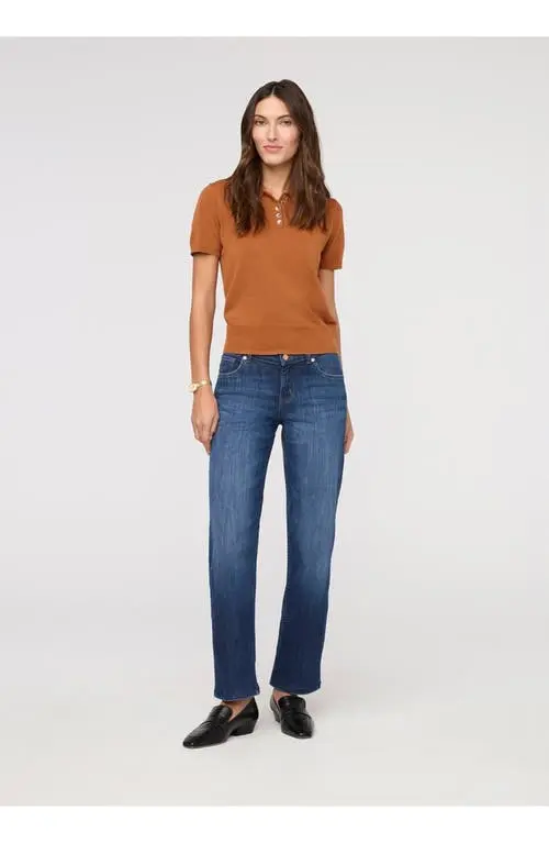 DUER Performance Denim Mid Rise Straight - Blue-cascade