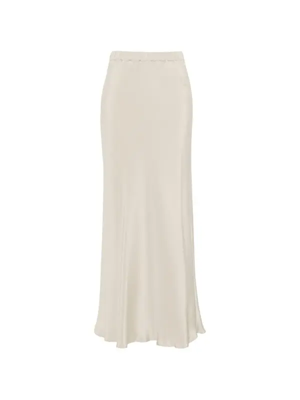 Max Mara Silk Long Skirt - Beige
