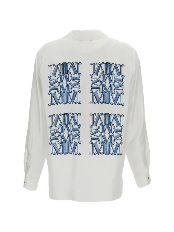 Max Mara Logo Print Silk Shirt