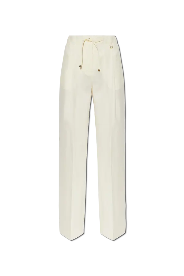Moncler Wool Pleated Trousers - Cream