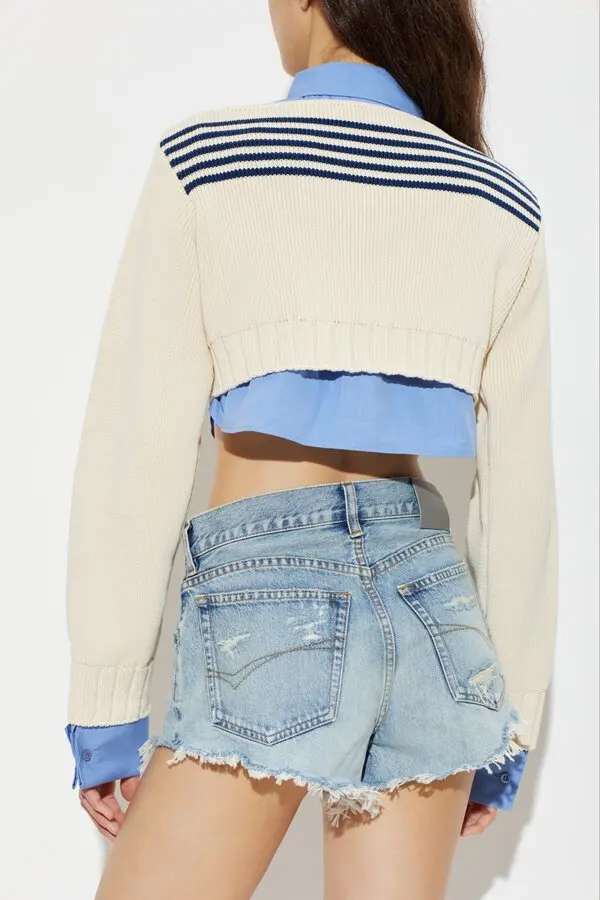 Balenciaga Cropped Sweater With Logo