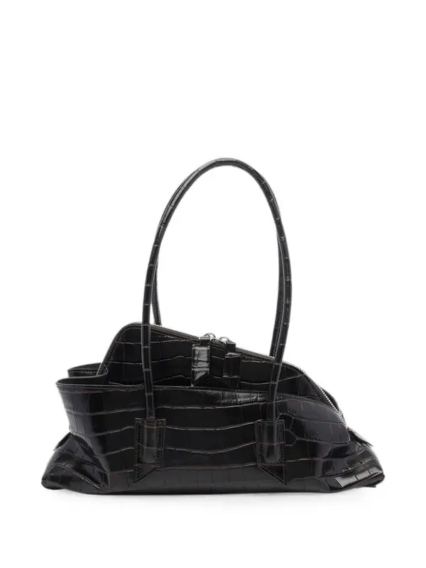 Attico La Passeggiata Small Leather Shoulder Bag - Brown