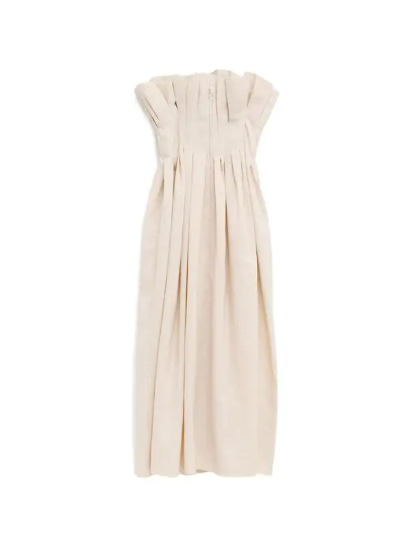 Khaite Claude Linen Blend Midi Dress