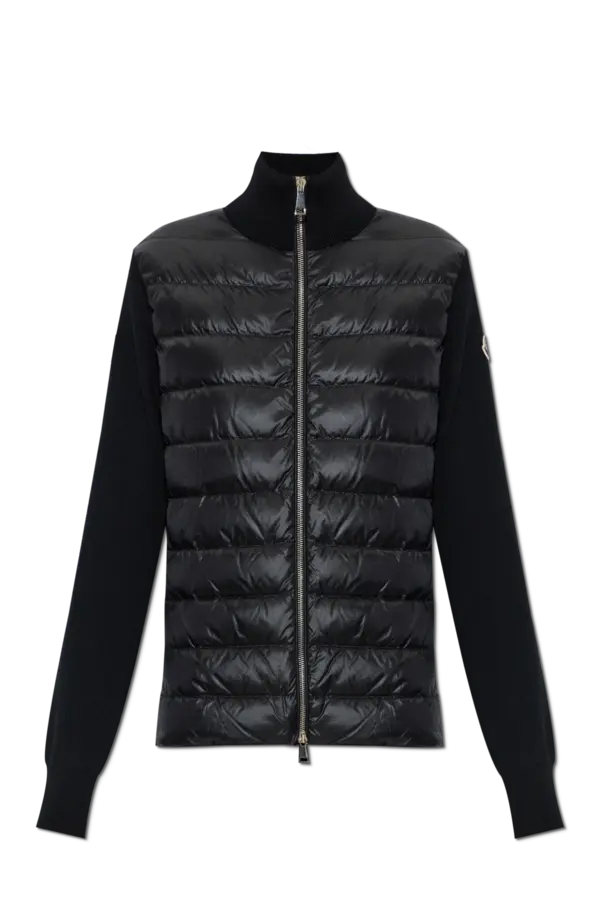 Moncler Cardigan With Down Filling - Black