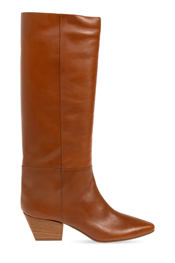 FORTE_FORTE Leather Heeled Boots - Brown