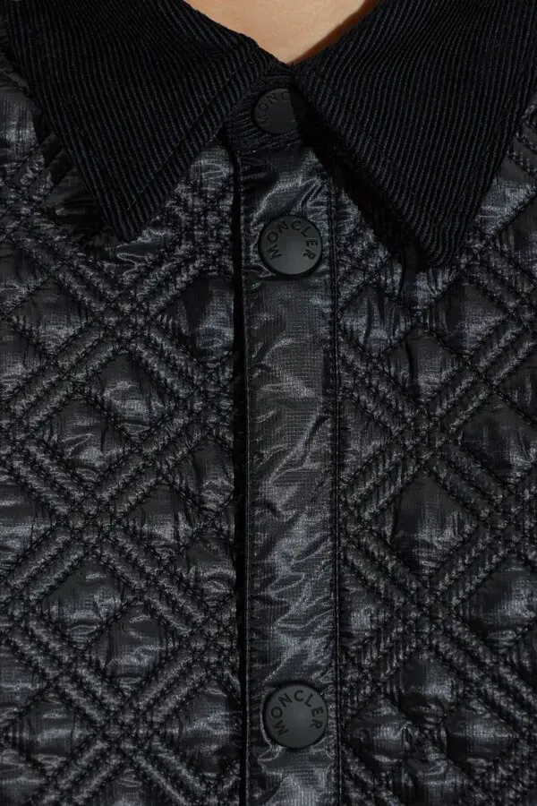Moncler Quilted Jacket With Corduroy Collar