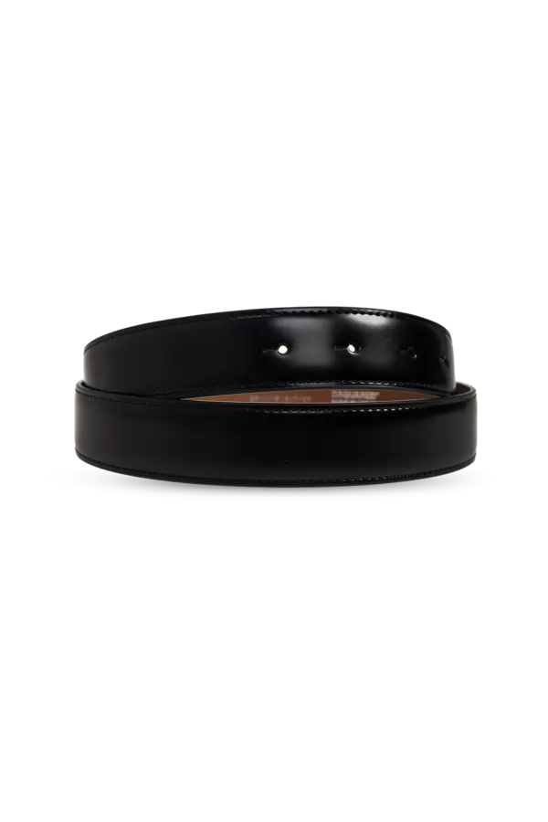 Dsquared2 Leather Belt With Gold Tone Square Buckle