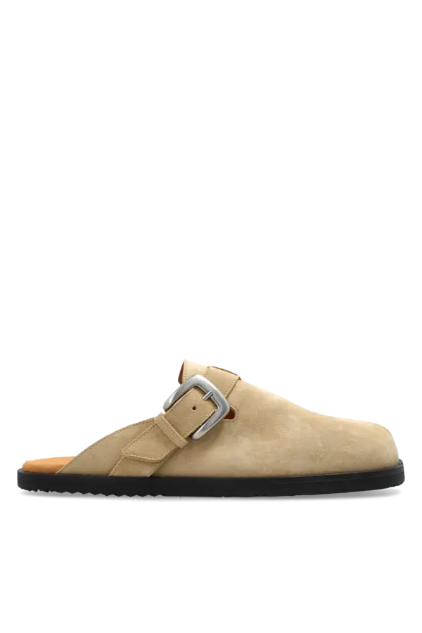 MAISON MARGIELA Suede Tabi Mules With Buckle - Beige