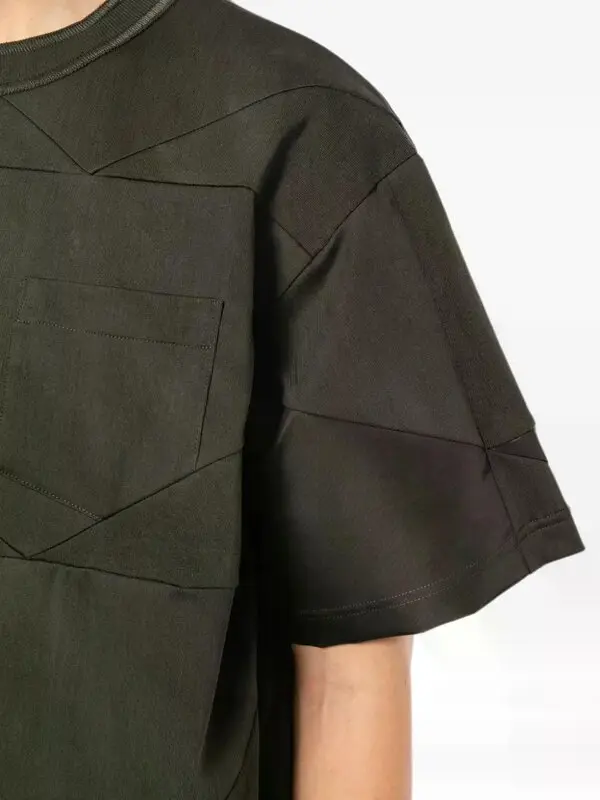 Sacai Cotton Patchwork T-shirt - Green