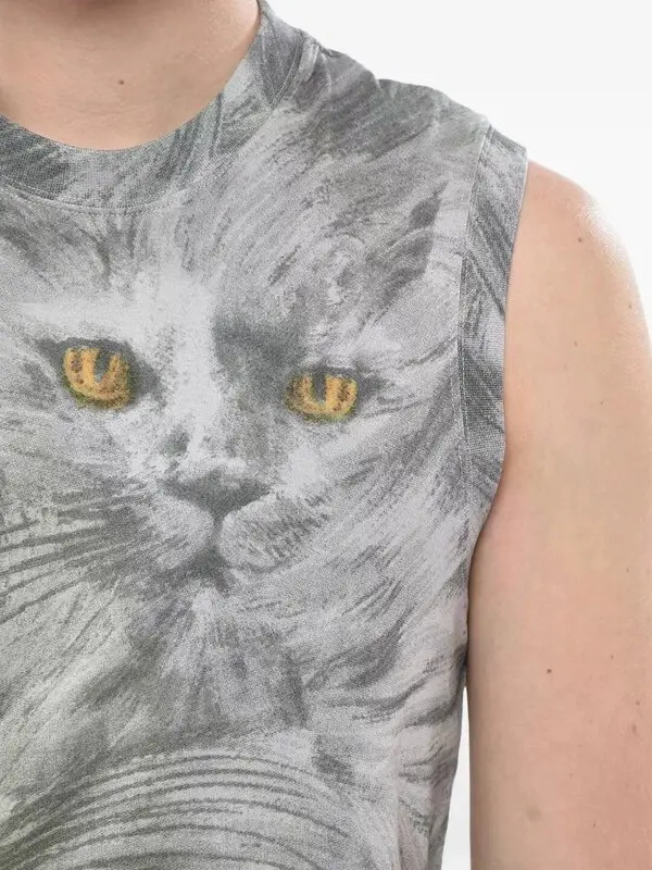 Givenchy Cat Print Cotton Tank Top