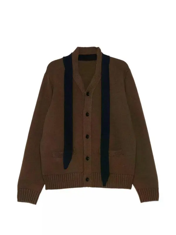 Sacai Wool Knit Cardigan - Brown