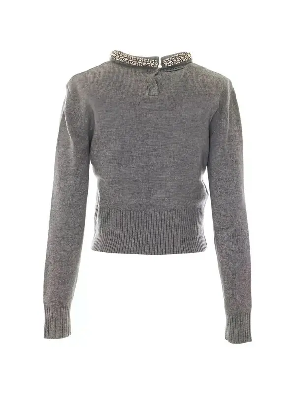 Pinko Berlino Crystal-embellished Sweater - Grey