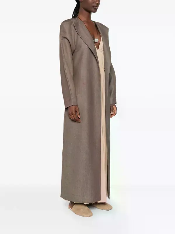 RUOHAN Perim Peak-lapels Open-front Coat - Brown