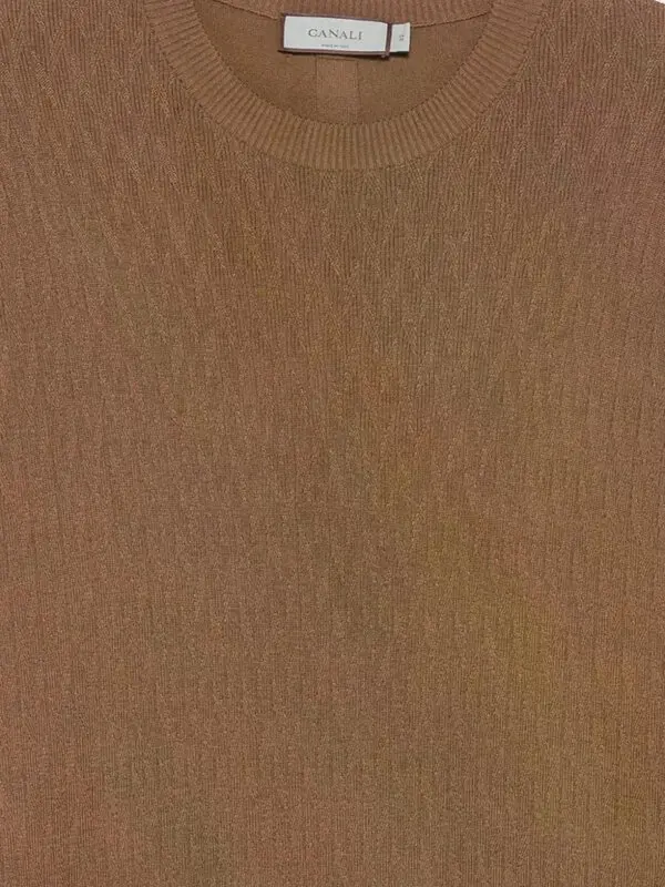 Canali Textured-knit Long-sleeve Sweater